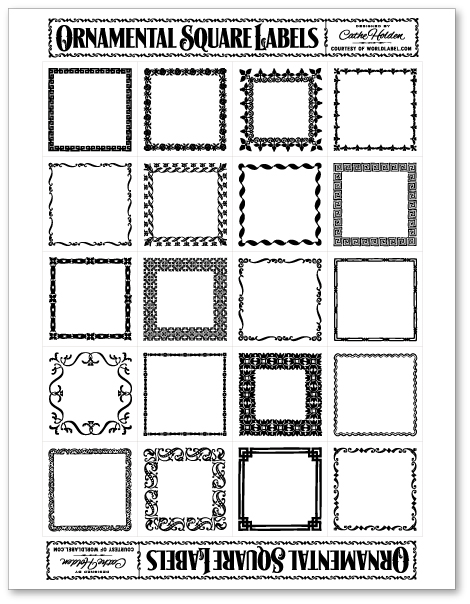 Ornamental Square Labels By Cathe Holden Worldlabel Blog