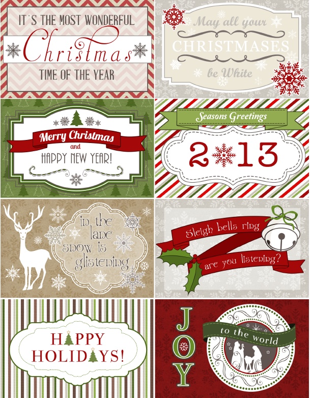 Treetop Glisten Free Christmas Labels Digital Scrapbooking Papers 