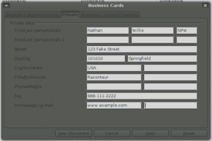 Generating labels and business cards in OpenOffice.org | Free printable ...