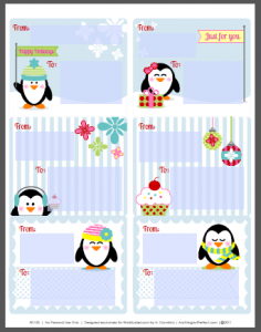 Holiday Labels set with Penguins by Anythingbutperfect.com | Free ...