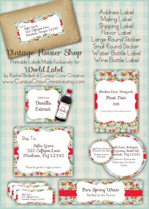 Vintage Flower Shop Labels | Free printable labels & templates, label ...