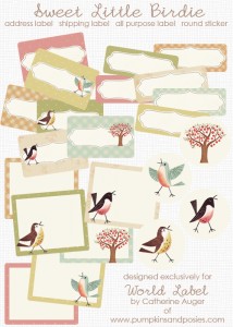 Sweet Birds address, shipping & round labels | Free printable labels ...