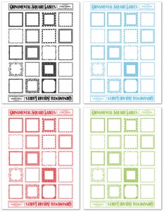 Ornamental Square Labels by Cathe Holden | Free printable labels ...