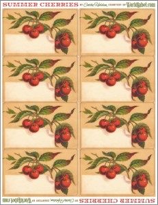Vintage Cherry Favor Labels by Cathe Holden | Free printable labels ...