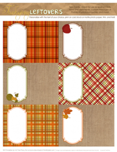 Free Labels for Thanksgiving Leftovers & Digital Papers | Free ...