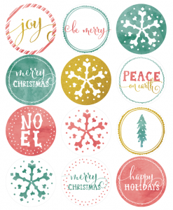 Holiday Labels in a Watercolor & Glitter Theme | Free printable labels ...