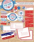 Par Avion International address mailing label set | Free printable ...