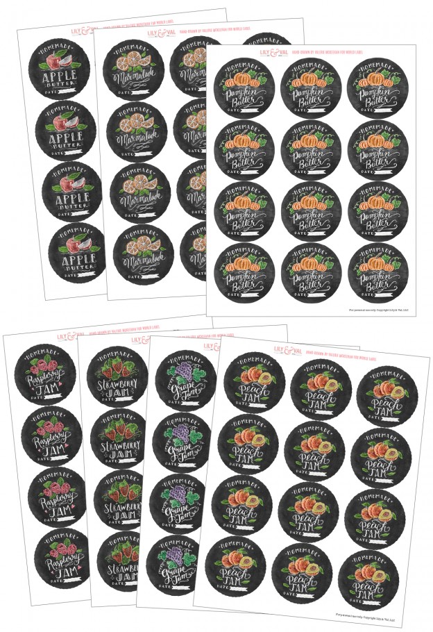 Chalk Art Jam Labels Hand-Drawn by Valerie McKeehan | Free printable ...