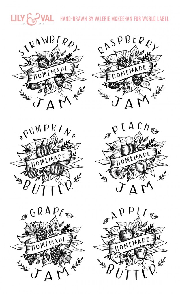 Handdrawn Jam Styled Labels by Valerie McKeehan of Lily & Val | Free ...