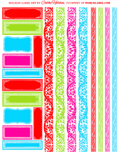 Free Festive Holiday Label Kits by Cathe Holden | Free printable labels ...