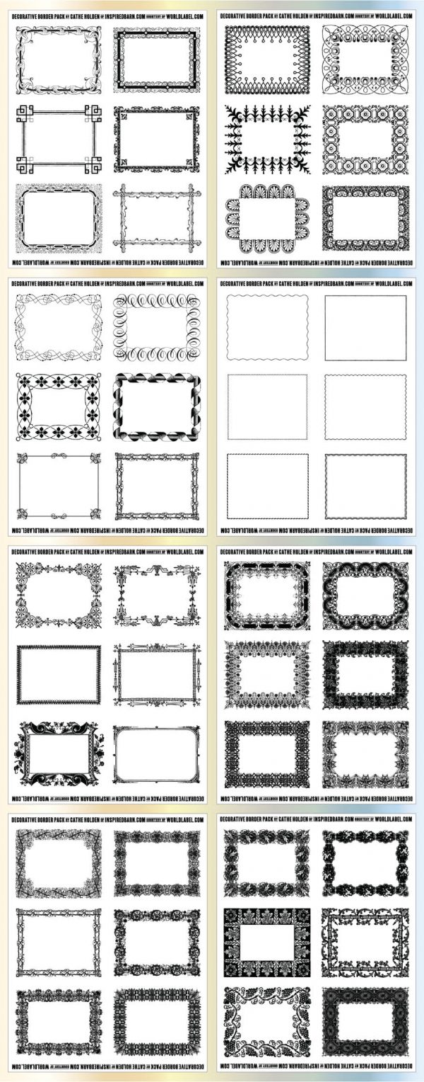 Free Decorative Border Pack Graphics By Cathe Holden | Free printable ...