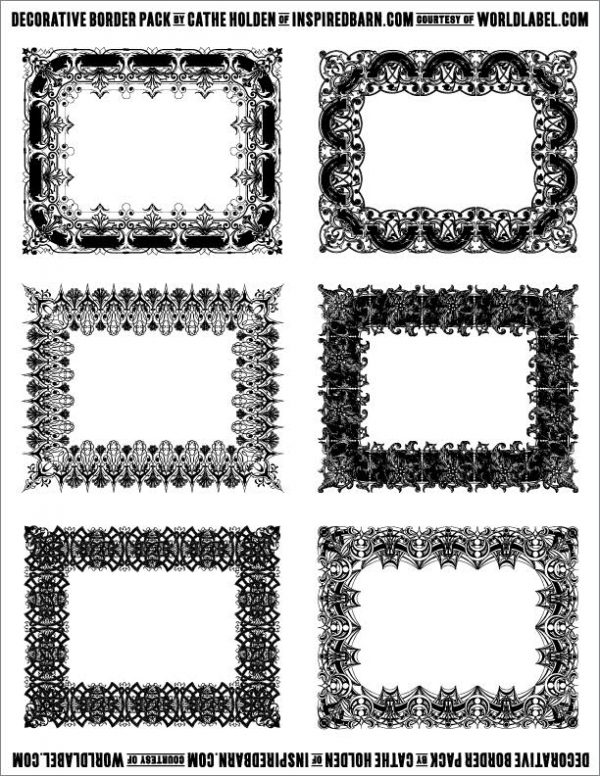 Free Decorative Border Pack Graphics By Cathe Holden | Free printable ...