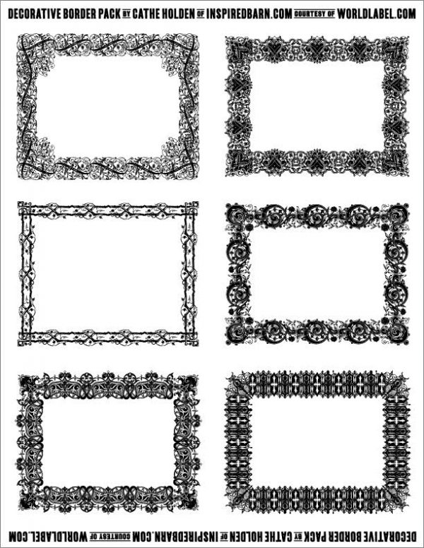 Free Decorative Border Pack Graphics By Cathe Holden | Free printable ...